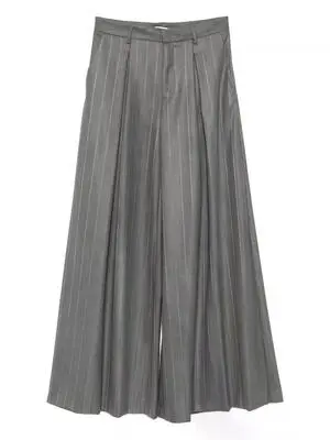 Andamane Pinstripe Pleated Trousers - Grey