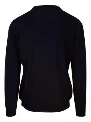 Fedeli V-neck Wool Sweater - Blue