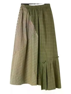 LEE MATHEWS Checked Pattern Midi Skirt