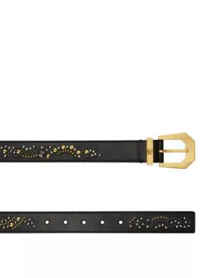 Versace Crystal-embellished Leather Belt