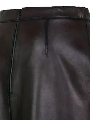 P.a.r.o.s.h Leather Panelled Straight Skirt - Brown