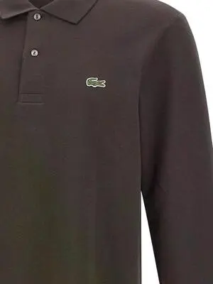 Lacoste Long-sleeve Ribbed-collar Polo Shirt - Brown