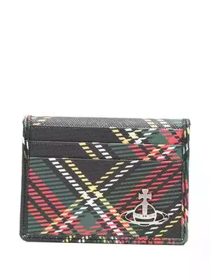 VIVIENNE WESTWOOD Tartan-plaid Cardholder - Green