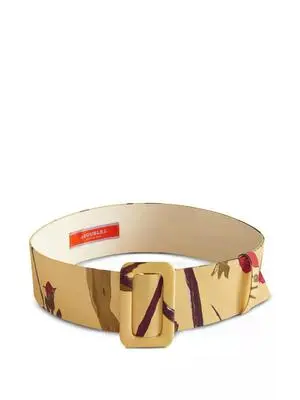 La DoubleJ Floral-print Belt With Buckle - Yellow