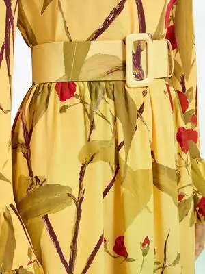 La DoubleJ Floral-print Belt With Buckle - Yellow