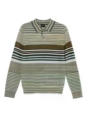 Paul Smith Striped Long-sleeve Polo Shirt - Green