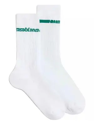 Casablanca Logo-embellished Socks - White