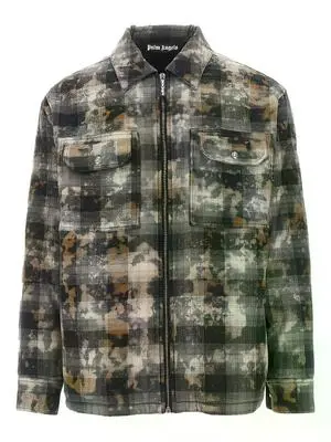 Palm Angels Checked-pattern Zip-up Overshirt