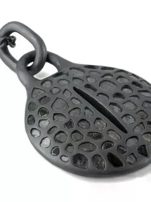 PARTS OF FOUR Sterling Silver Diamond Pendant Necklace - Black