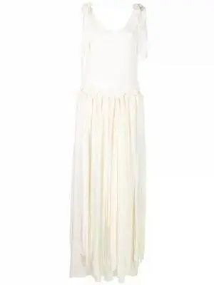 Chloé Drop-waist Knotted Crepe Maxi Dress