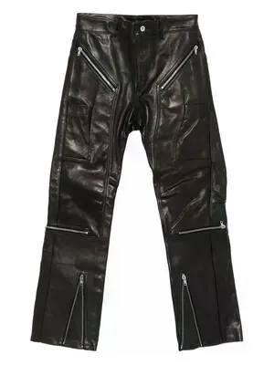 Rick Owens Zip-detailed Leather Trousers