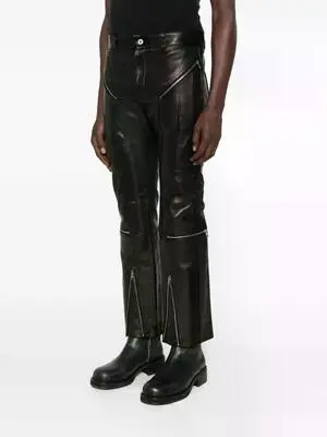 Rick Owens Zip-detailed Leather Trousers