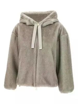 Herno Zip-front Jacket With Drawstring Hood - Neutrals