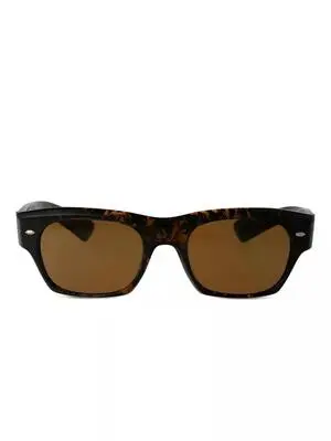 Oliver Spencer Kasdan Square-frame Sunglasses - Brown