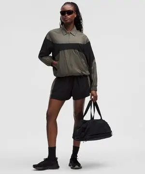 Lululemon Nylon Collared Track Jacket - Army Green/black