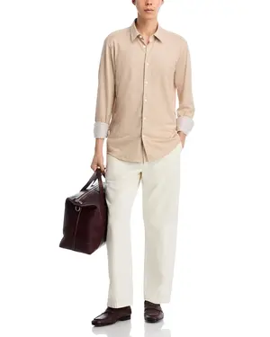 BOSS Roan Slim Fit Stretch Button-front Shirt - Medium Beige