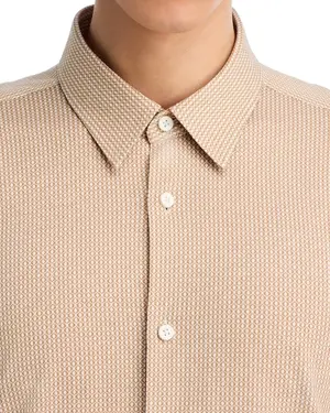 BOSS Roan Slim Fit Stretch Button-front Shirt - Medium Beige