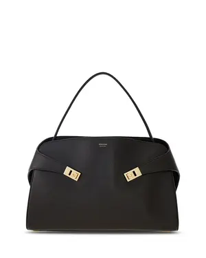 FERRAGAMO Hug Leather Shoulder Bag - Testa Di Moro