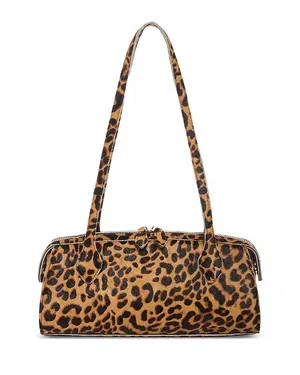 Aqua East West Leather Shoulder Bag - Leopard
