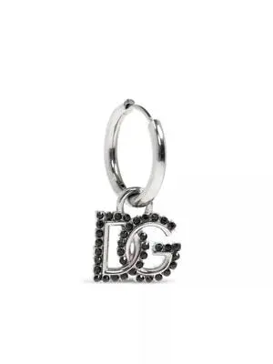 Dolce & Gabbana Dg-logo Single Hoop Earring - Silver