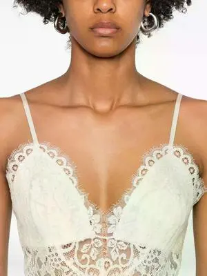 Zimmermann Lace Teddy Bodysuit - Neutrals
