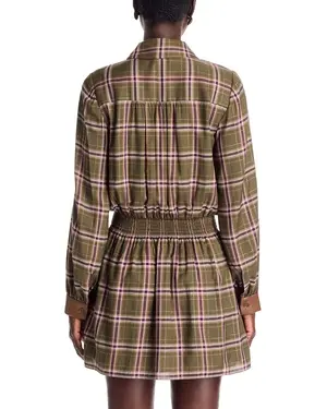 Ramy Brook Jim Belted Plaid Dress