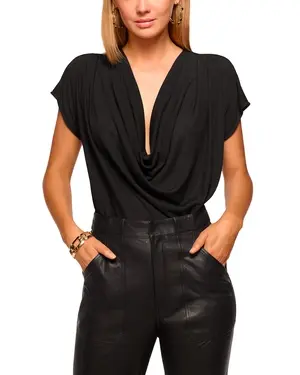 Ramy Brook Dorothy Cowl Neck Top - Black