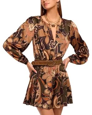 Ramy Brook Gloria Mini Dress In Boho Brown - 70% Off