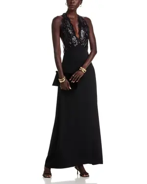Ramy Brook Chantal Plunging Neck Gown