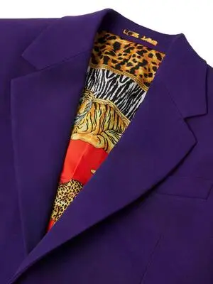 Versace Gold-button Jacket With Animal-print Lining