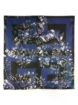 Givenchy Abstract-print Scarf - Blue
