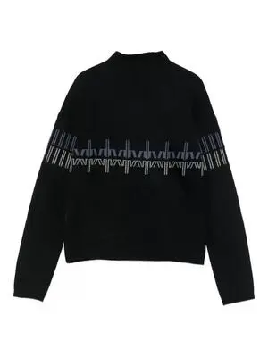 Rossignol Patterned Turtleneck Sweater - Black