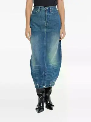 Vetements Upside-down Denim Midi Skirt