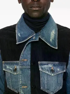 Dolce & Gabbana Denim-panelled Corduroy Jacket