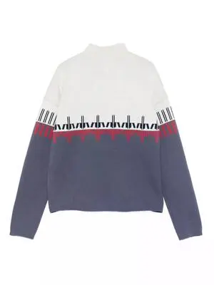 Rossignol Patterned Mock-neck Sweater - Blue