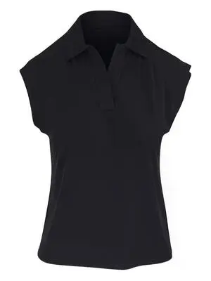 Vince Cap-sleeve Polo Top