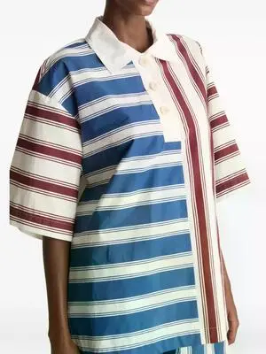 LEE MATHEWS Striped Polo Top