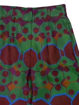 PAULA Geometric-print Trousers - Green