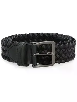 Paul & Shark Interwoven Leather Belt - Black