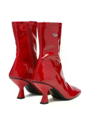 DIESEL® 75mm Logo-plaque Ankle Boots