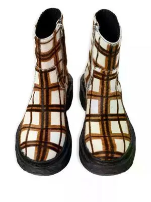 Camper Vamonos Checked Zip Boots