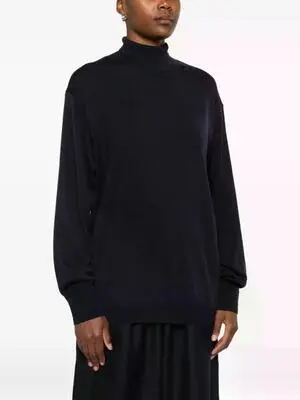 Erika Cavallini Wool Turtleneck Sweater - Blue
