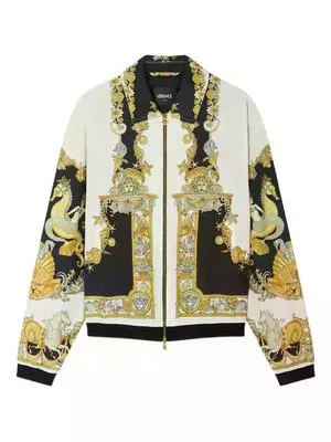 Versace Sea-horse Print Zip-front Jacket