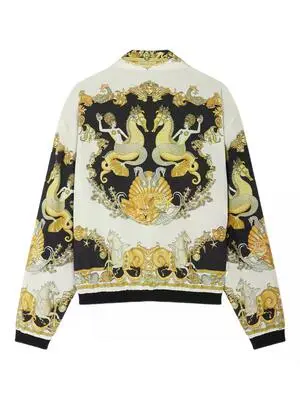 Versace Sea-horse Print Zip-front Jacket