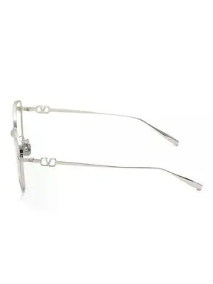 Valentino Garavani Silver Tone Logo Eyeglasses