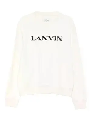 LANVIN Logo-embroidered Cotton Sweatshirt - White