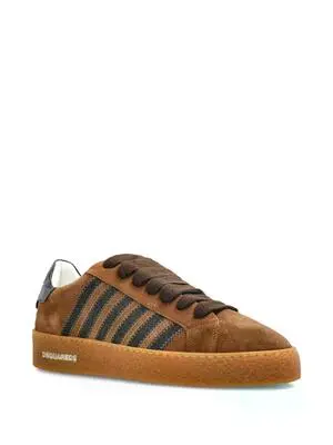 Dsquared2 Leather Striped Detail Sneakers - Brown