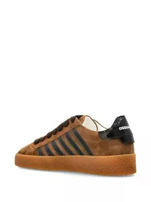 Dsquared2 Leather Striped Detail Sneakers - Brown