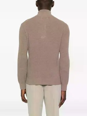 Canali High-neck Half-zip Sweater - Neutrals
