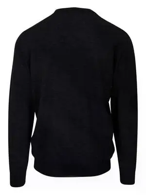 Fedeli V-neck Wool Sweater - Black